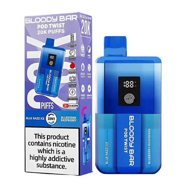 Bloody Bar Pod Twist 20K Blue Razz Ice/Blueberry Raspberry Vape Kit