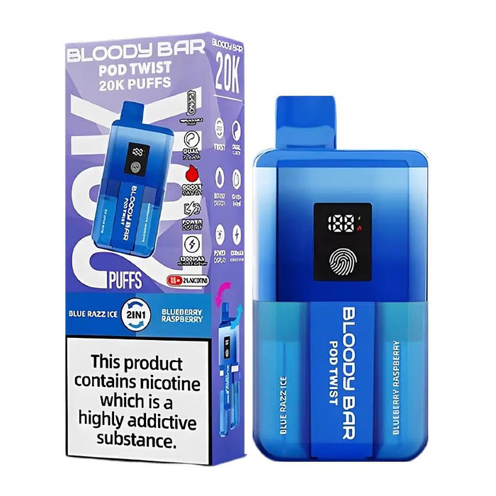 Bloody Bar Pod Twist 20K Blue Razz Ice/Blueberry Raspberry Vape Kit