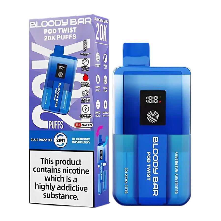 Bloody Bar Pod Twist 20K Blue Razz Ice/Blueberry Raspberry Vape Kit