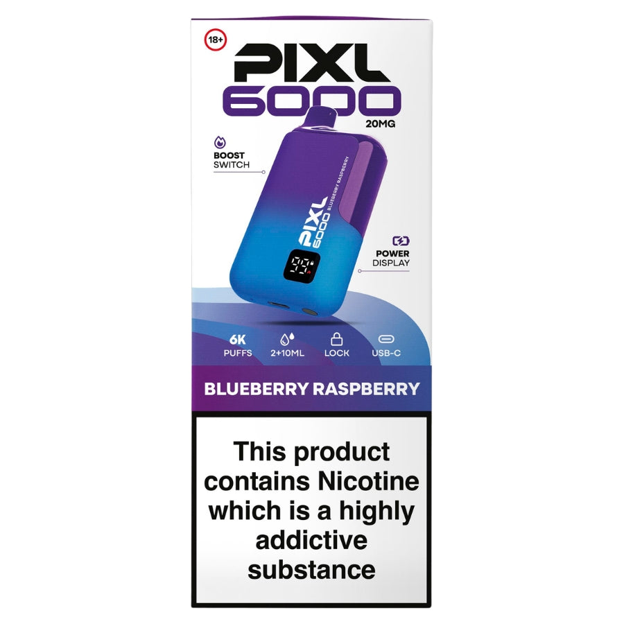 PIXL 6000 Blueberry Raspberry Prefilled Rechargeable Disposable Vape 2